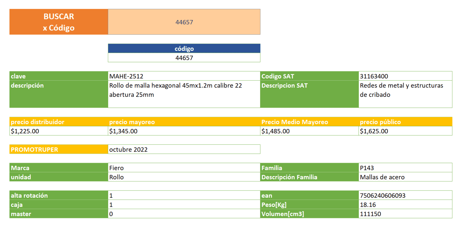 Catálogo Truper 2023 en formato Excel ACTUALIZADO.