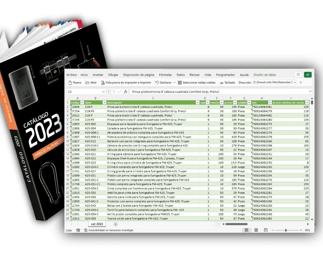 Catálogo Truper 2023 en formato Excel ACTUALIZADO.